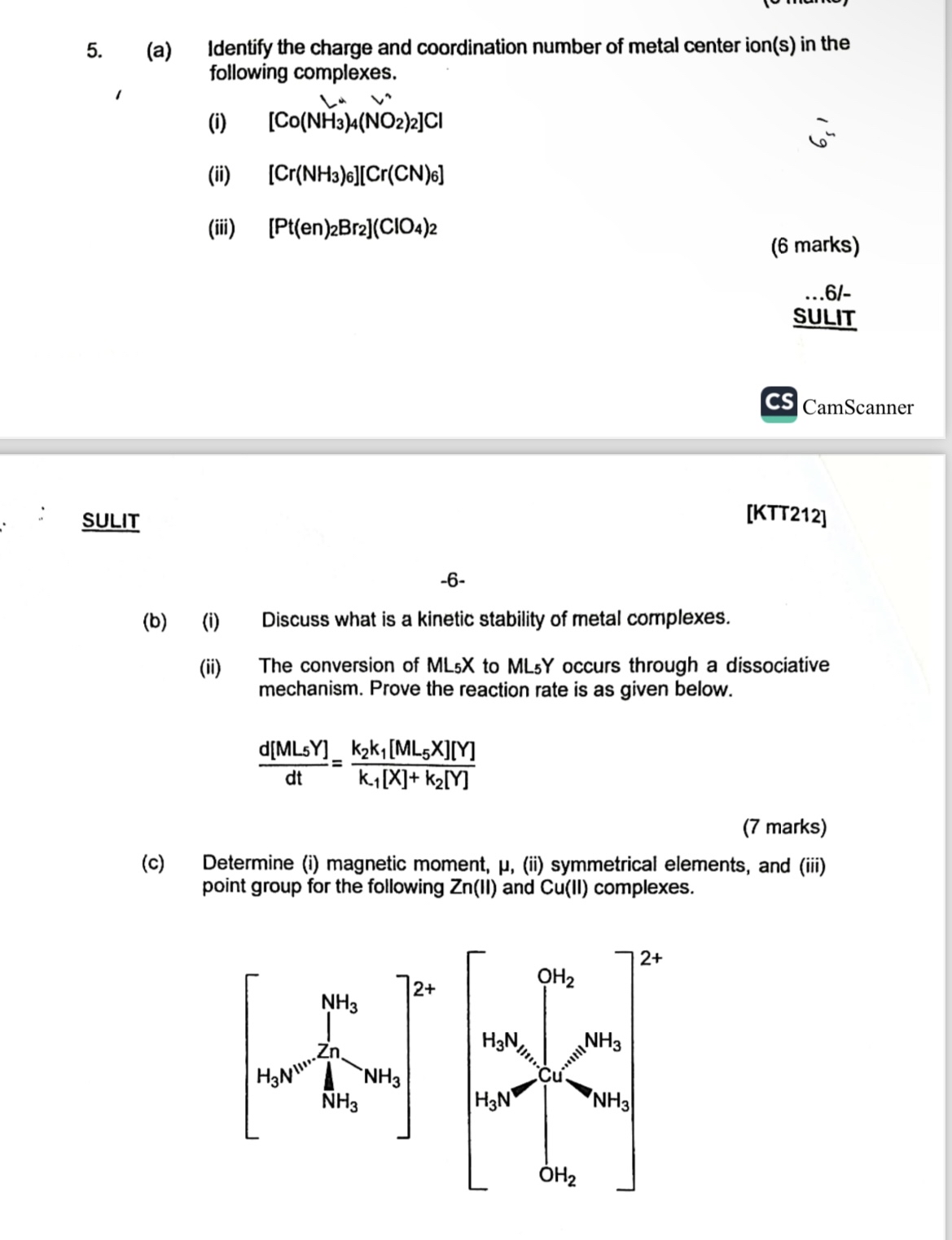 Solved (a) ﻿Identify the charge and coordination number of | Chegg.com