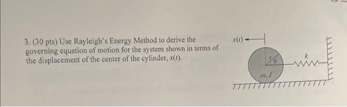 Solved 3. (30 pts) Use Rayleigh's Energy Method to derive | Chegg.com