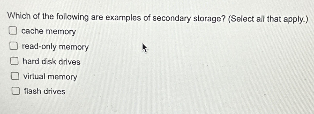Solved Which of the following are examples of secondary | Chegg.com