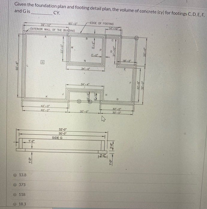 Solved Given the foundation plan and footing detail plan, | Chegg.com
