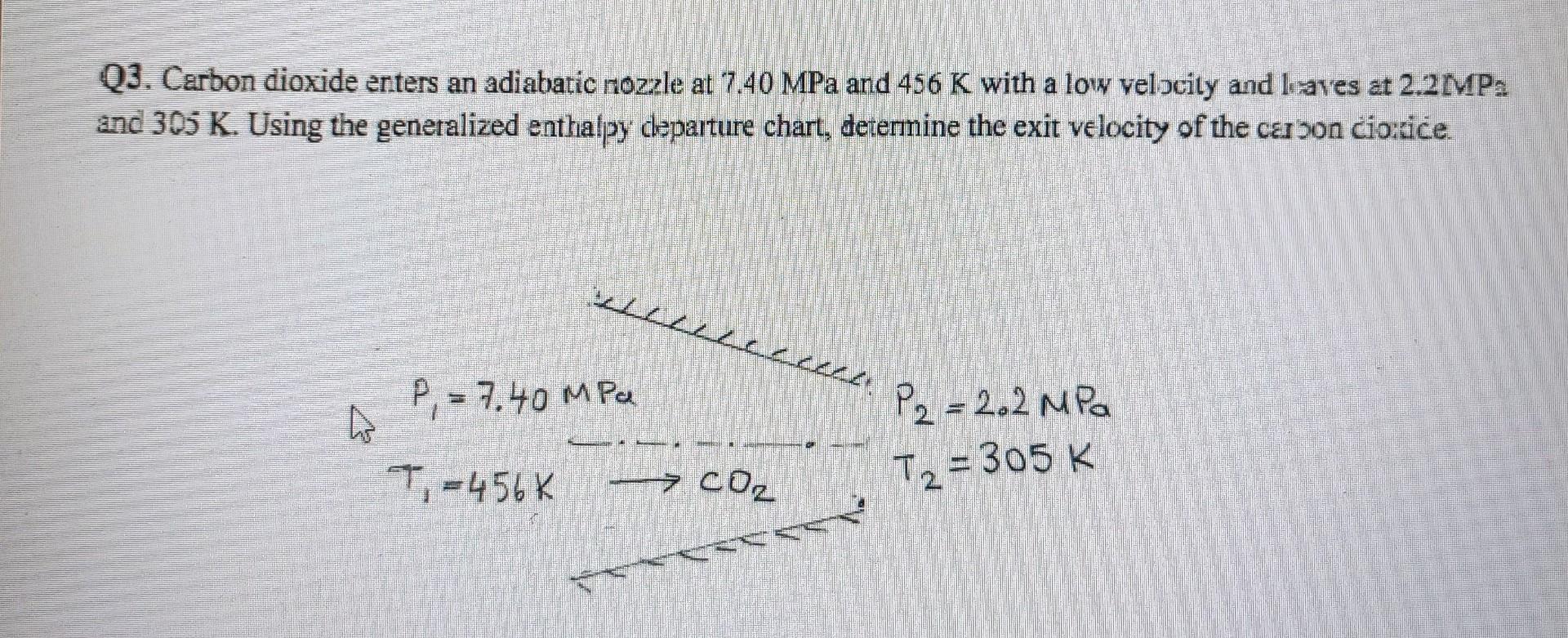 Solved Q3. Carbon dioxide enters an adiabatic nozzle at | Chegg.com