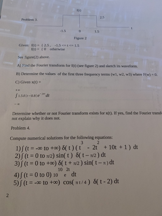 Solved Problem 3. 0 Figure 2 Given: f(t) = { 2.5, -1.5 Solved Problem 3. 0 Figure 2 Given: f(t) = { 2.5, -1.5