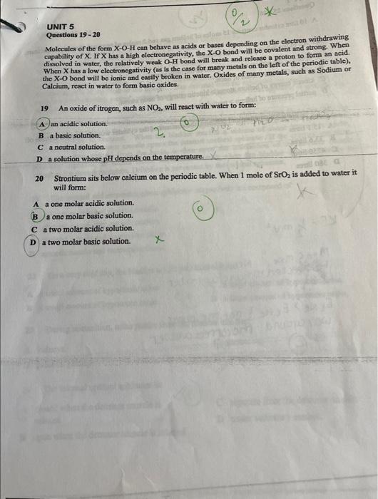 Solved Questions 19-20 Molecules of the form X-O-H can | Chegg.com