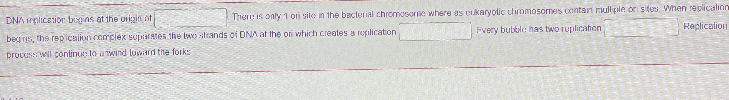 Solved DNA replication begins at the origin of ﻿There is | Chegg.com