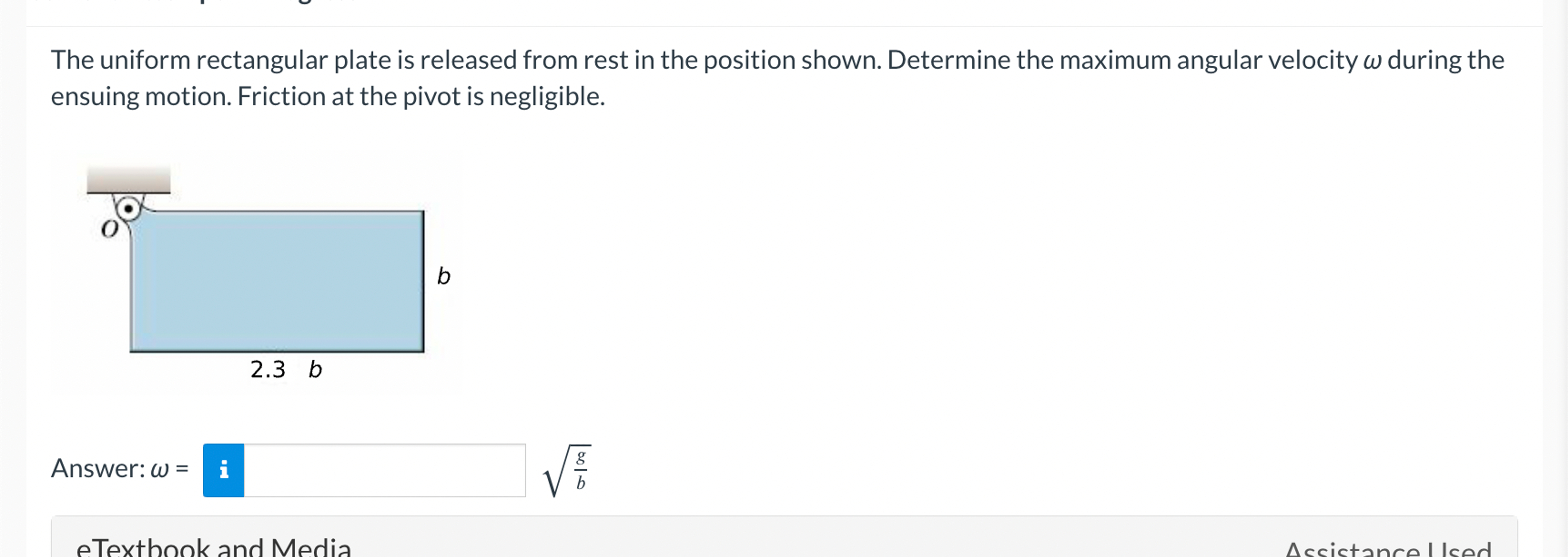 Solved The uniform rectangular plate is released from rest | Chegg.com