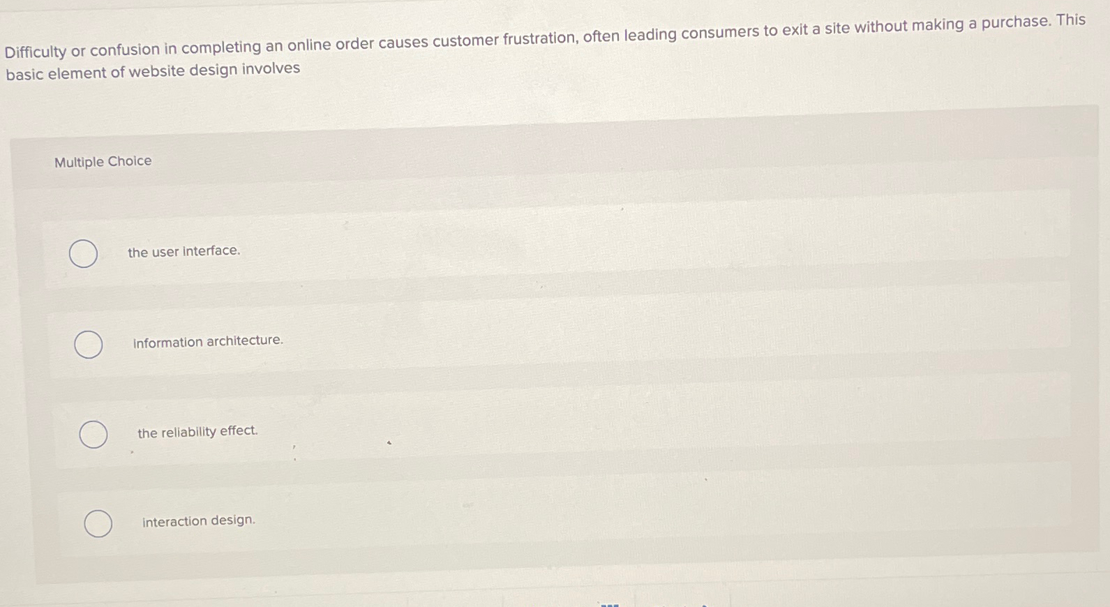 Solved Difficulty or confusion in completing an online order | Chegg.com