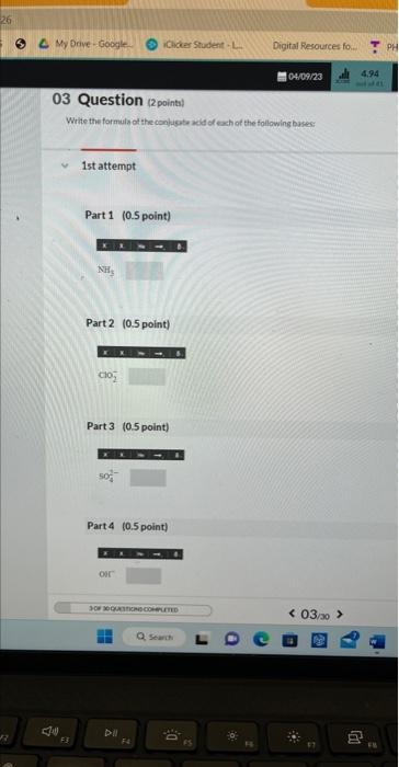 Solved 03 Question (2points) Write the formula of the | Chegg.com