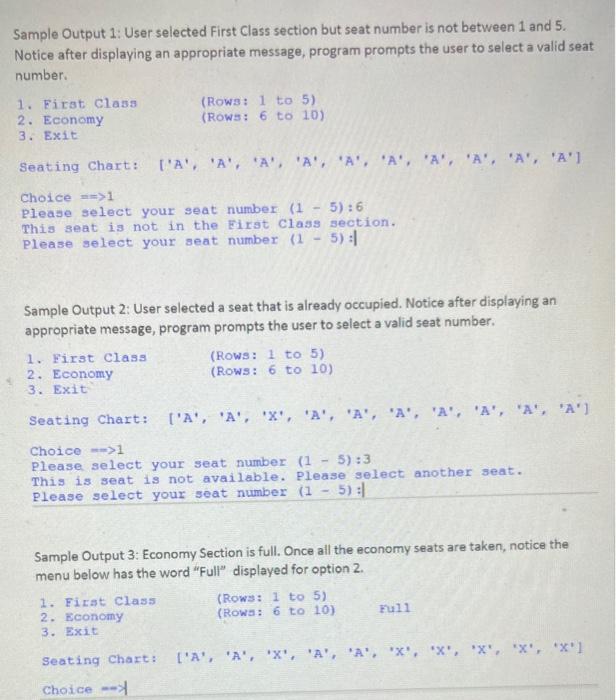 Solved fou will write a program to create an airline | Chegg.com