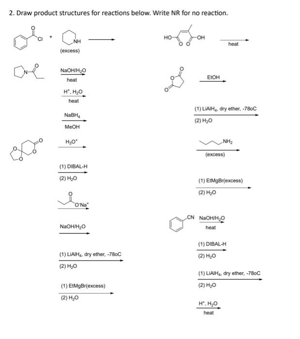 Solved Draw product structures for the reactions below. | Chegg.com