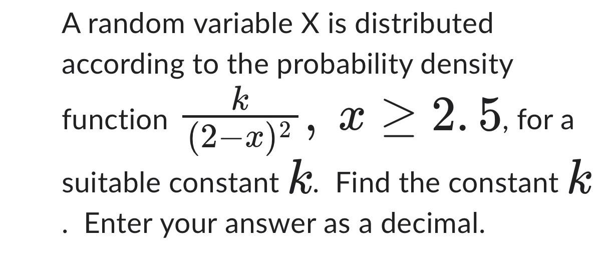 Solved A random variable x ﻿is distributed according to the | Chegg.com