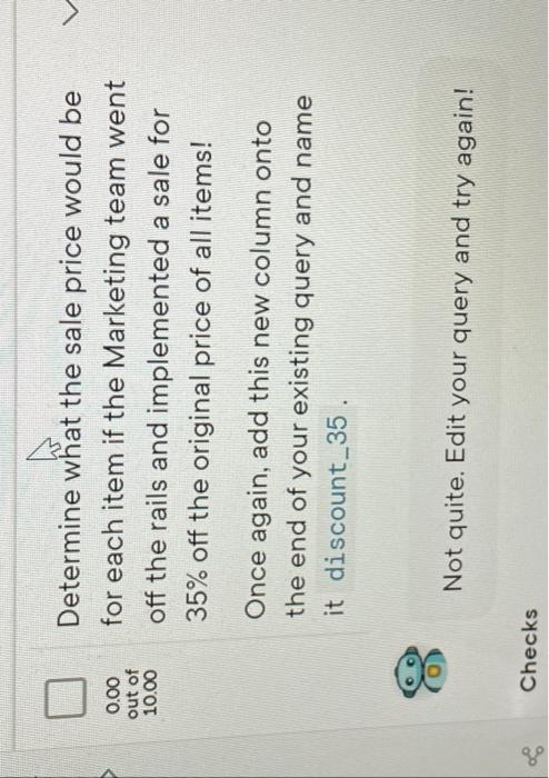 Solved Challenge #1 - Part 5 Task Determine what the sale | Chegg.com