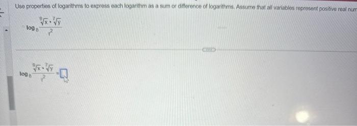 Solved Use properties of logarithms to express each | Chegg.com