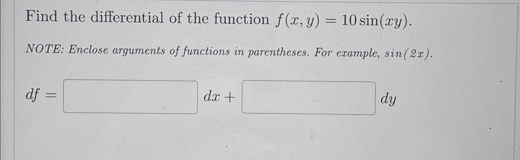 Solved Find the differential of the function | Chegg.com