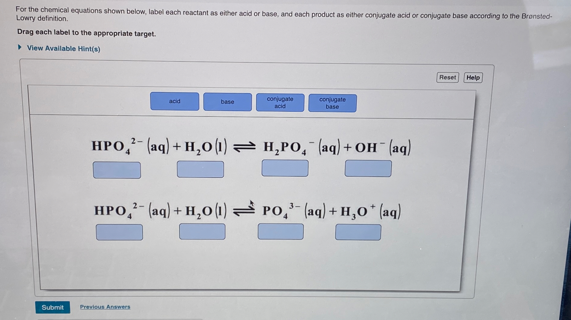 Solved For the chemical equations shown below, label each | Chegg.com