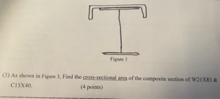 Solved (3) As shown in Figure 3, Find the cross-sectional | Chegg.com