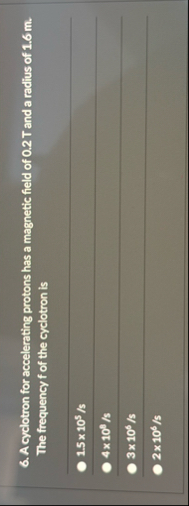 Solved A cyclotron for accelerating protons has a magnetic | Chegg.com