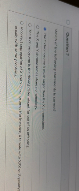 Solved Question 7Which of the following statements is | Chegg.com