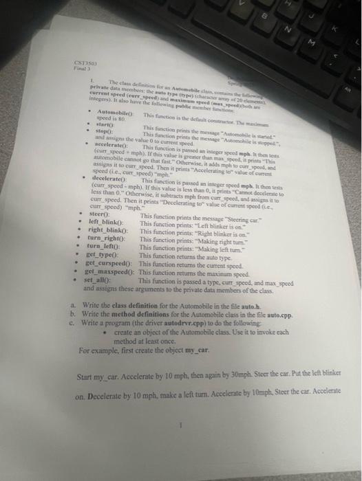 Solved Ext3sos fintal 1. The clate defintion lior an Au | Chegg.com