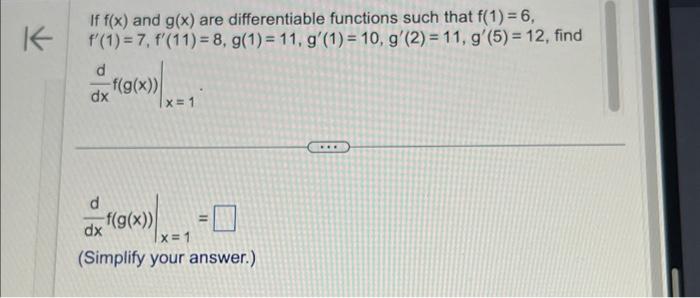 Solved If f(x) and g(x) are differentiable functions such | Chegg.com