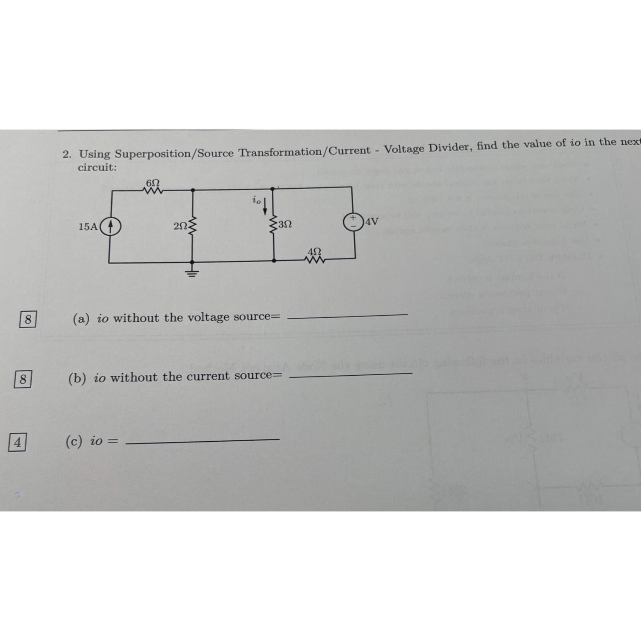 Solved Using Superposition/Source Transformation/Current - | Chegg.com