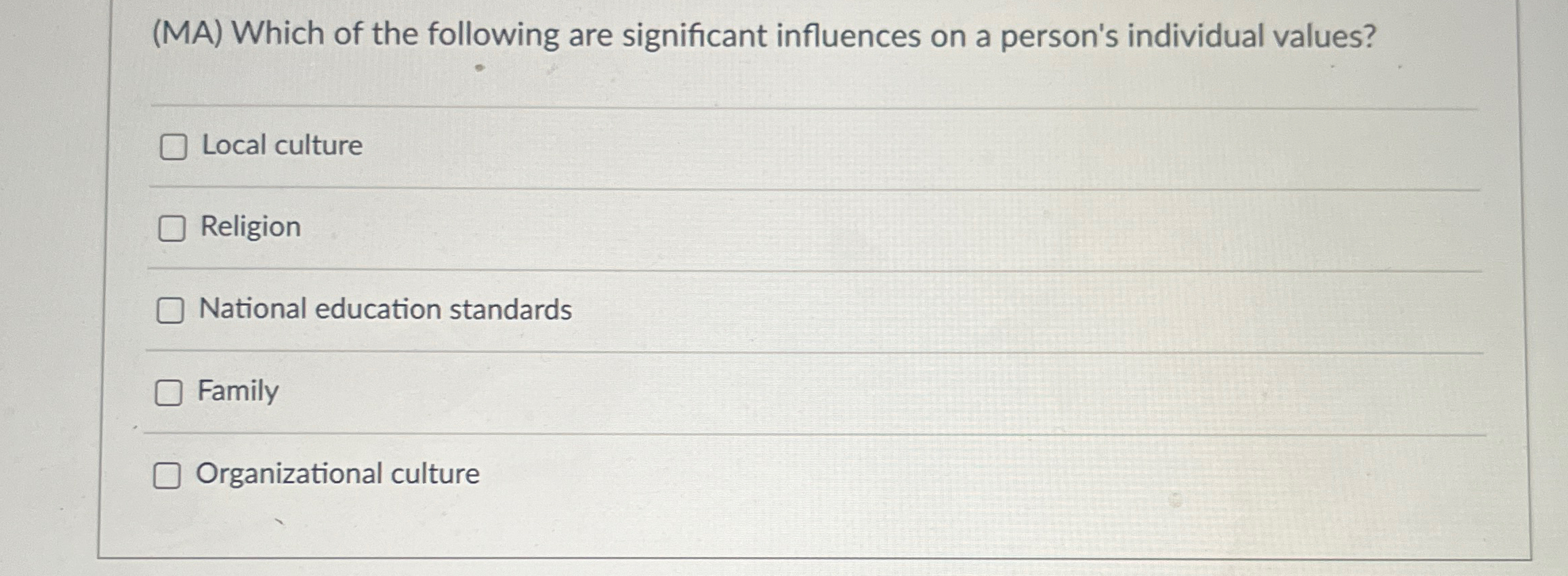 Solved (MA) ﻿Which of the following are significant | Chegg.com