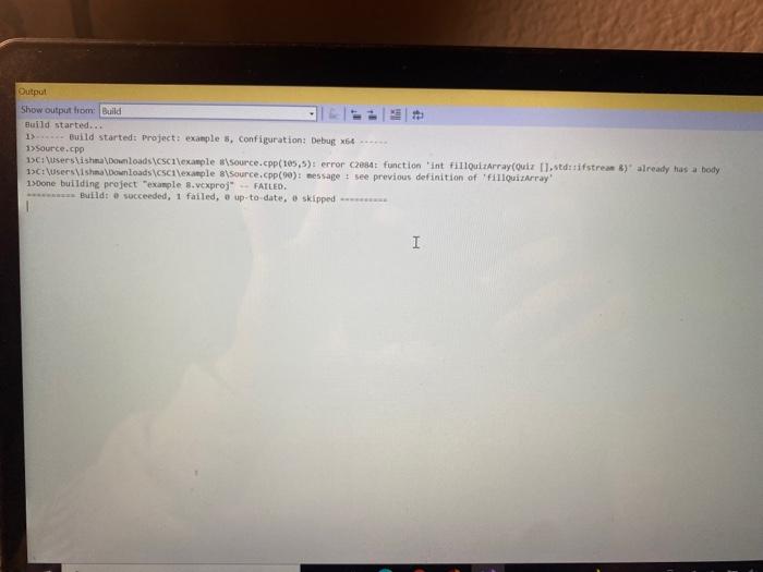 Solved Output Show output from: Build Build started.... 1 | Chegg.com