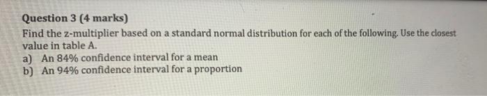 Solved Question 3 (4 marks) Find the z-multiplier based on a | Chegg.com