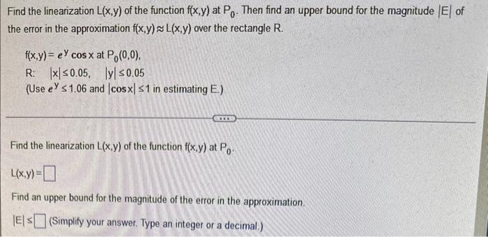Solved Find The Linearization L X Y Of The Function F X Y