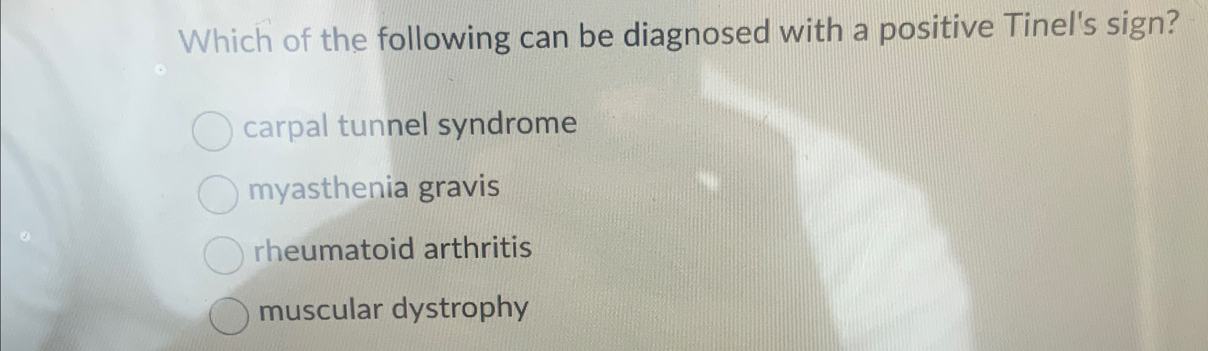 Solved Which of the following can be diagnosed with a | Chegg.com