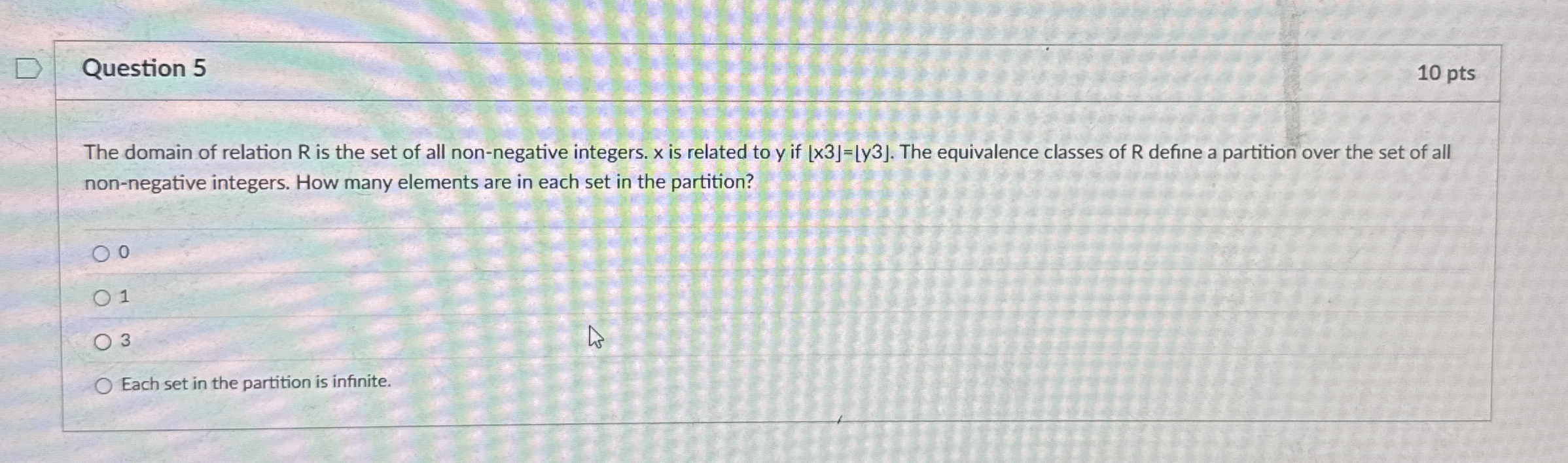 Solved Question 510 ﻿ptsThe domain of relation R ﻿is the set | Chegg.com