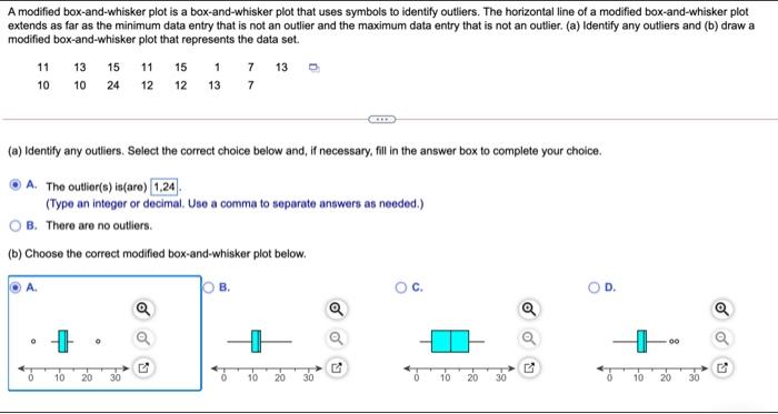 Solved A modified box-and-whisker plot is a box-and-whisker | Chegg.com