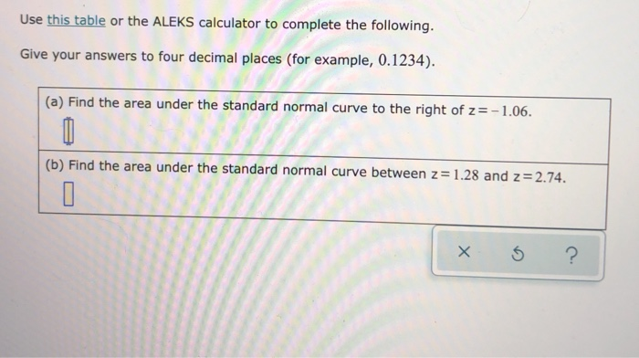 Solved Use this table or the ALEKS calculator to complete | Chegg.com