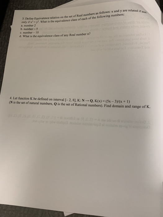 Solved related if ana 3. Define Equivalence relation on the | Chegg.com