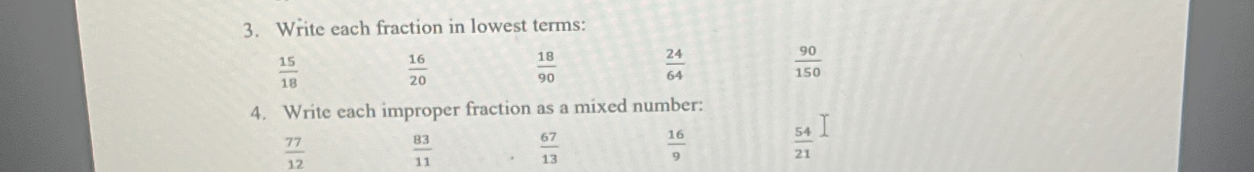 Solved Write each fraction in lowest | Chegg.com