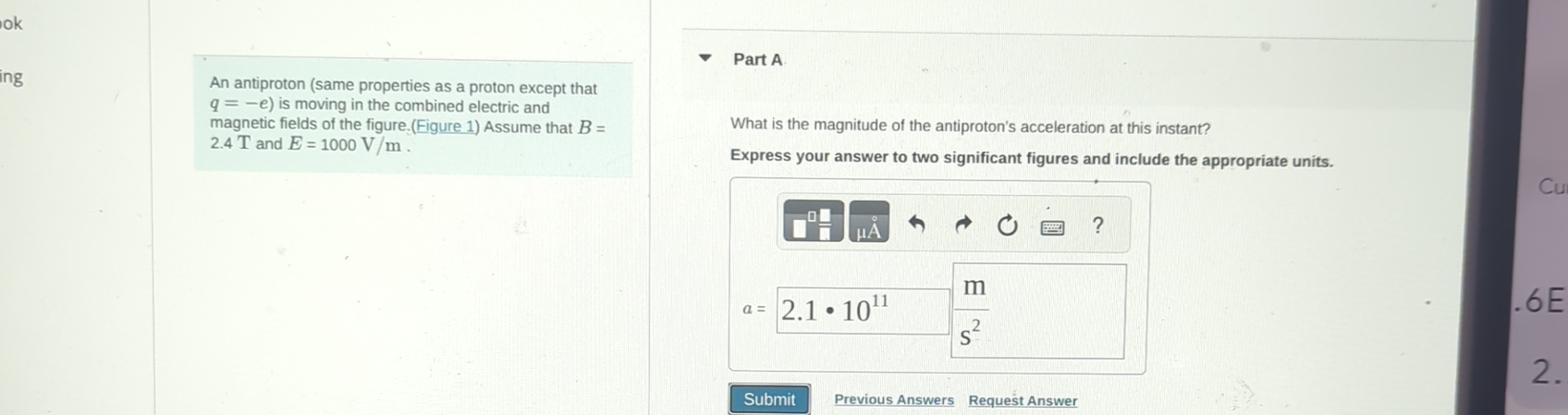 Part AAn antiproton (same properties as a proton | Chegg.com