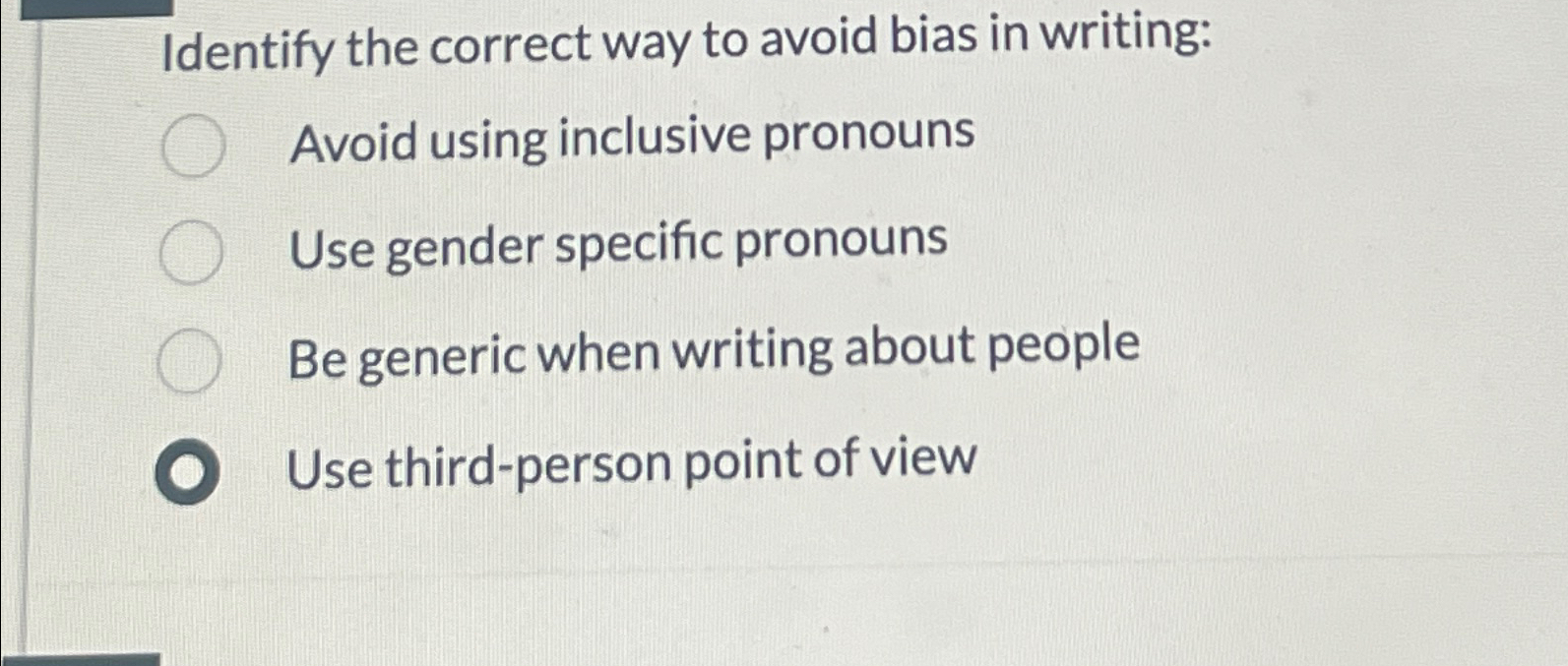 Solved Identify the correct way to avoid bias in | Chegg.com