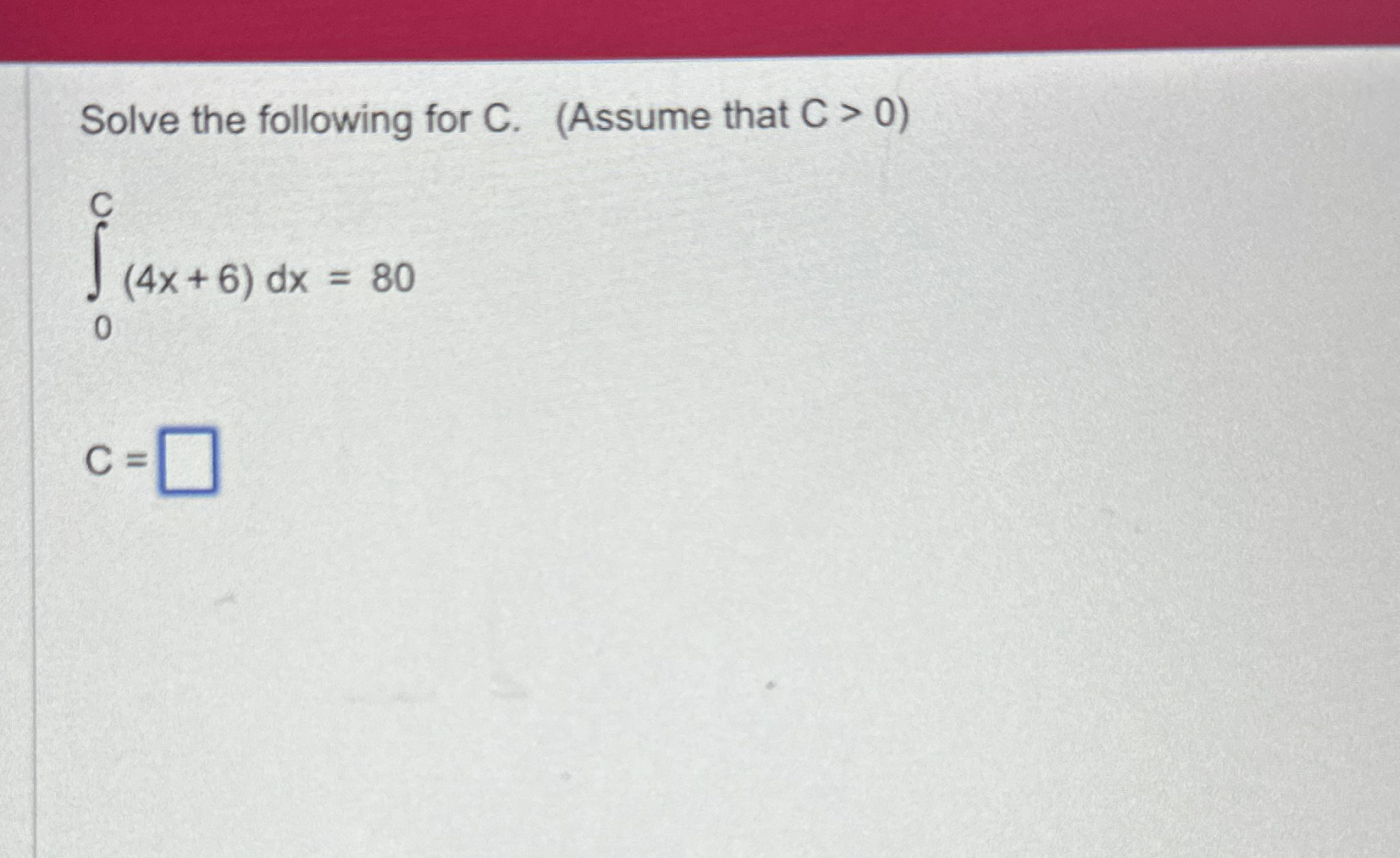 Solved Solve the following for C. (Assume that | Chegg.com