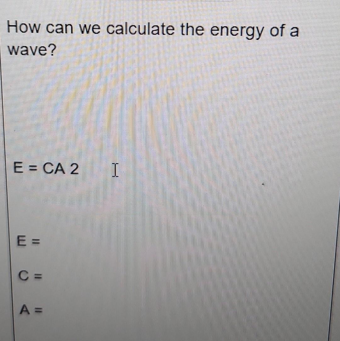 Solved what does the E, C, and A mean in the formula to | Chegg.com