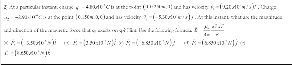 Solved At a particular instant, charge q1=4.80x10-6C ﻿is at | Chegg.com