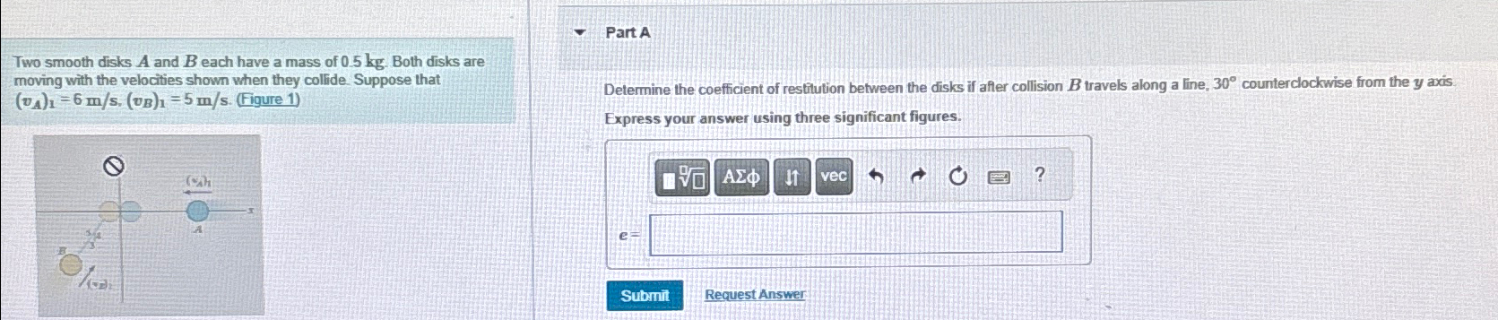 Solved Part ATwo smooth disks A and B ﻿each have a mass of | Chegg.com