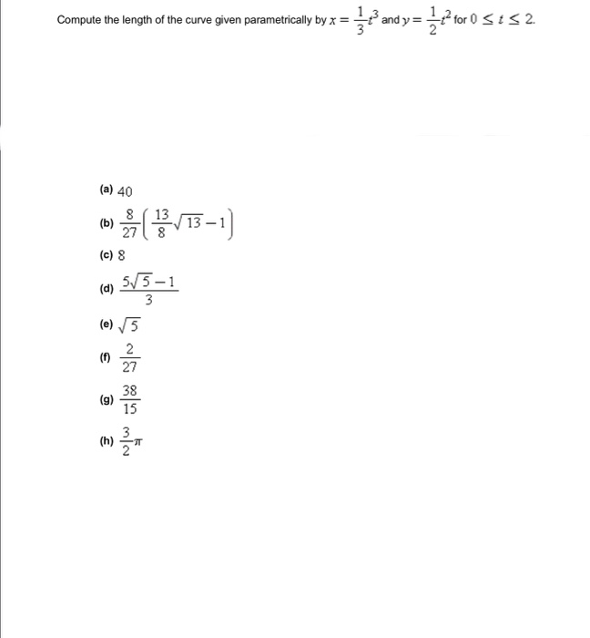 Solved Compute the length of the curve given parametrically | Chegg.com