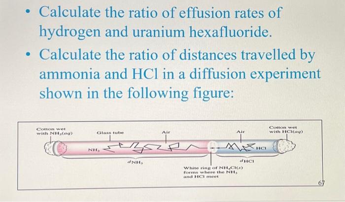Solved - Calculate the ratio of effusion rates of hydrogen | Chegg.com