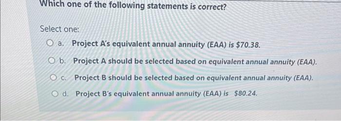 Solved Within the context of projects with unequal lives, | Chegg.com