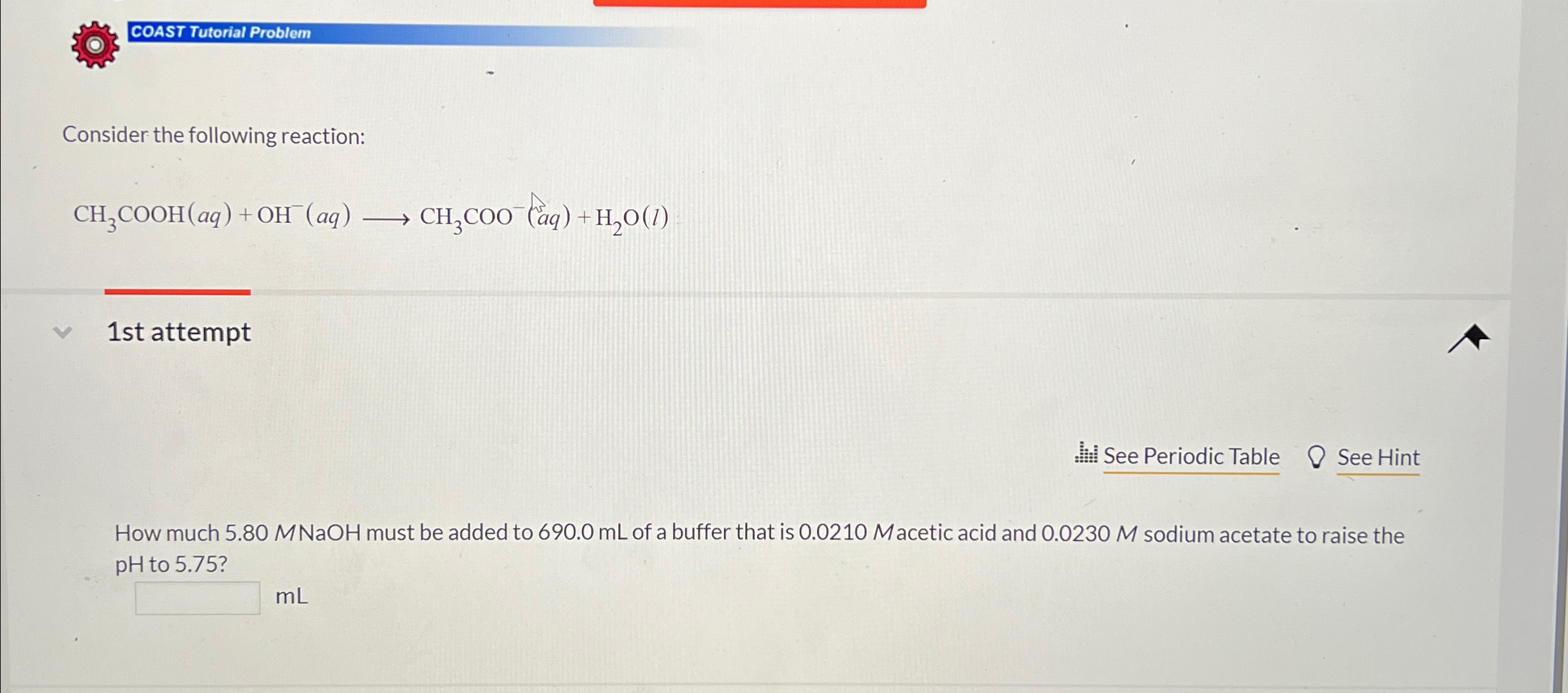 Solved COAST Tutorial ProblemConsider the following | Chegg.com