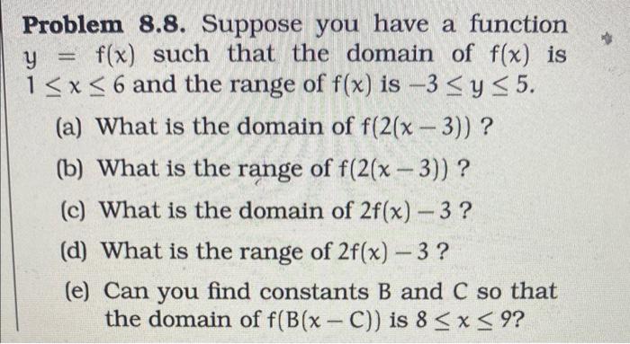 Solved Problem 8.8. Suppose you have a function y=f(x) such | Chegg.com
