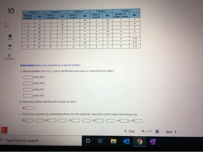 Solved Columns 1 through 4 in the following table show the | Chegg.com