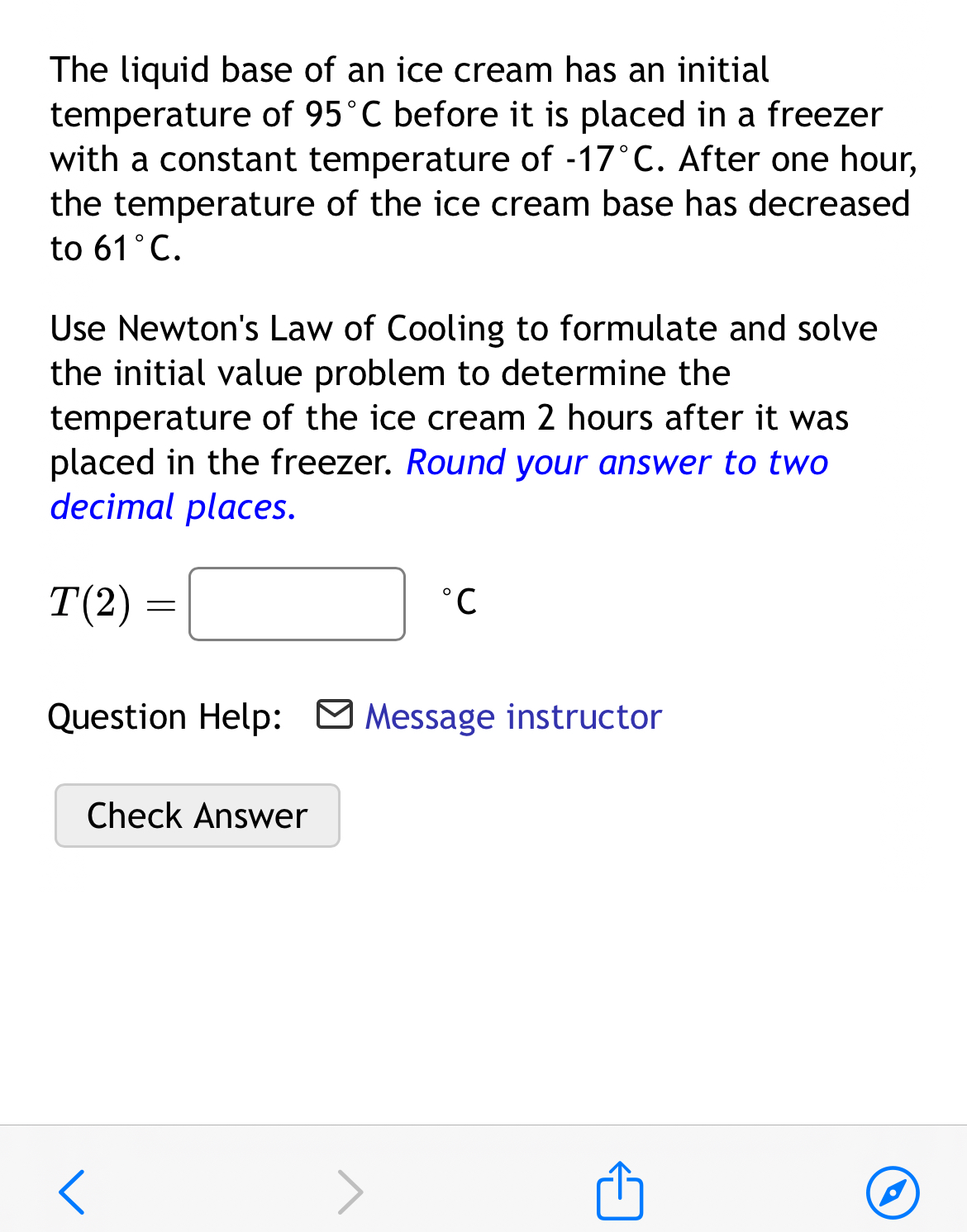 Solved The liquid base of an ice cream has an initial | Chegg.com