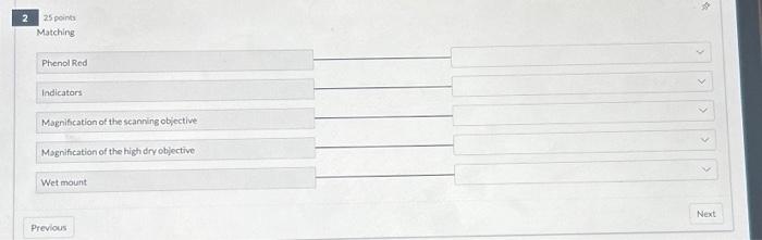 Solved 225 points Matching Phenol Red Indicators | Chegg.com