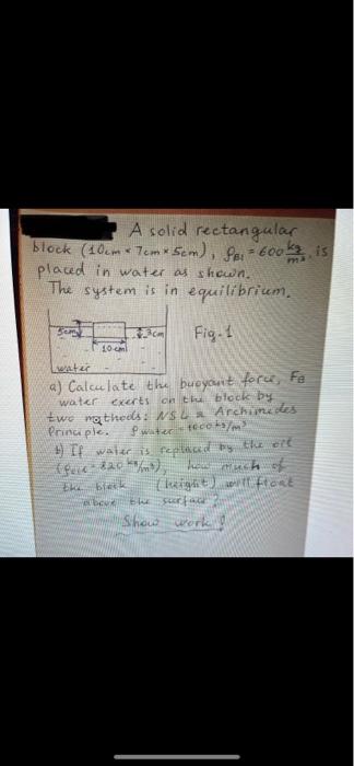 Solved A solid rectangular Block (107cm*sem). Se = 600k.is | Chegg.com