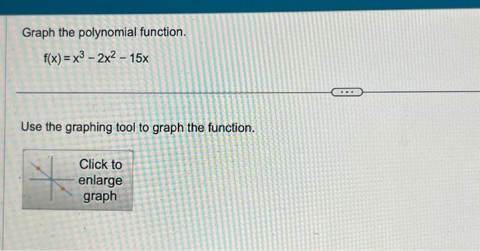 Solved Graph the polynomial function. f(x) = x³ - 2x² - 15x | Chegg.com
